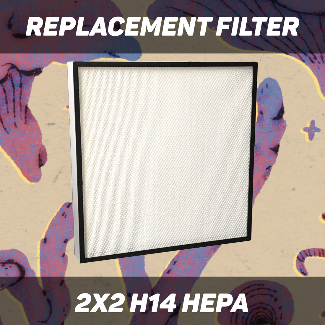 2x2 Replacement H14 HEPA Filters for Lab Fan Units – GrowMycelium